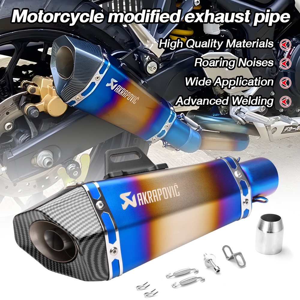 Spot 38-51mm Akrapovic Slant Exhaust Pipe Premium Stainless Steel ...