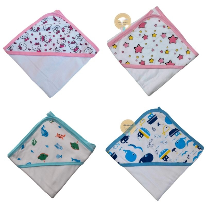 Printed Receiving Blanket with Hood (100% Cotton) | Shopee Philippines
