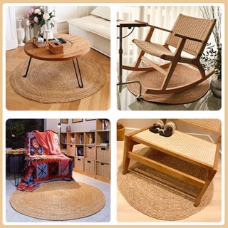 Osti Handmade Rattan Rugs, Round cattail Woven Mats, Bedroom Living ...
