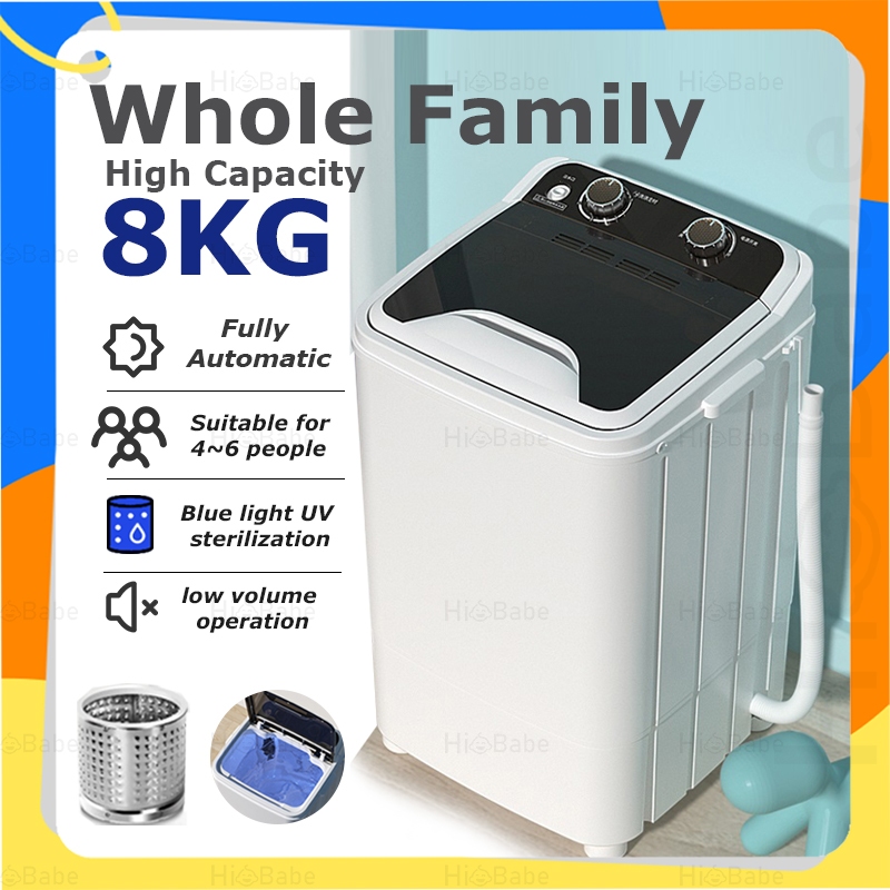 Automatic washing machine 8kg /4.5kg Household UV sterilization washing machine with dryer ...