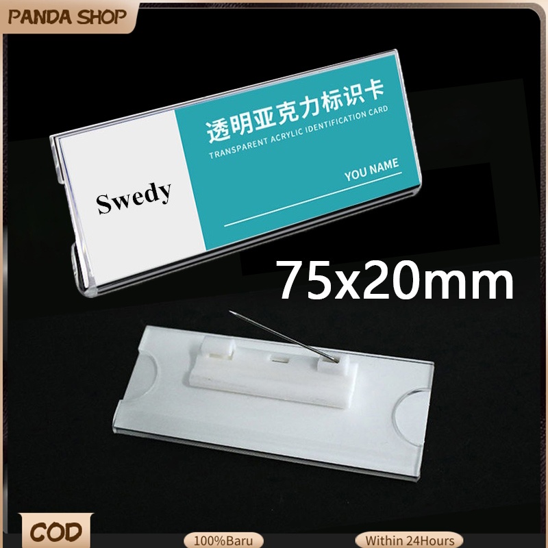 5pcs 7.5x2cm Acrylic Name Plate Personalized Name Tag Transparent Name ...