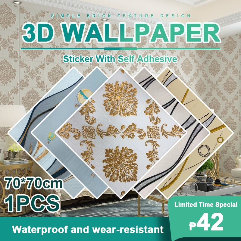 3D Wallpaper Home Decor Self Adhesive Wall Sticker 70x70cm Waterproof ...