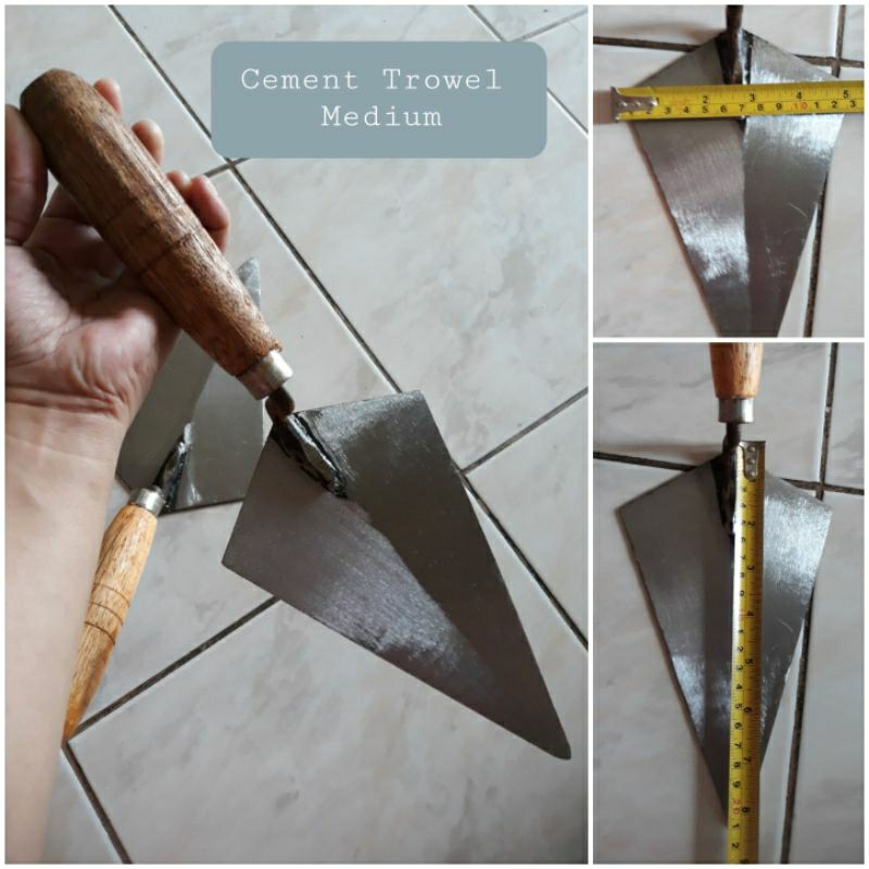 Cement Plastering Trowel Medium or Kutsara Wooden Handle | Shopee ...