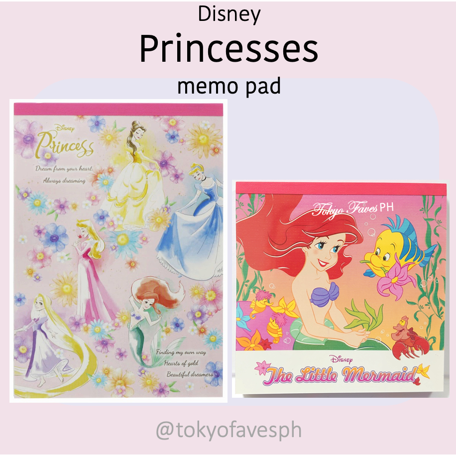 Disney Princess memo pad Made in Japan Little Mermaid Cinderella ...