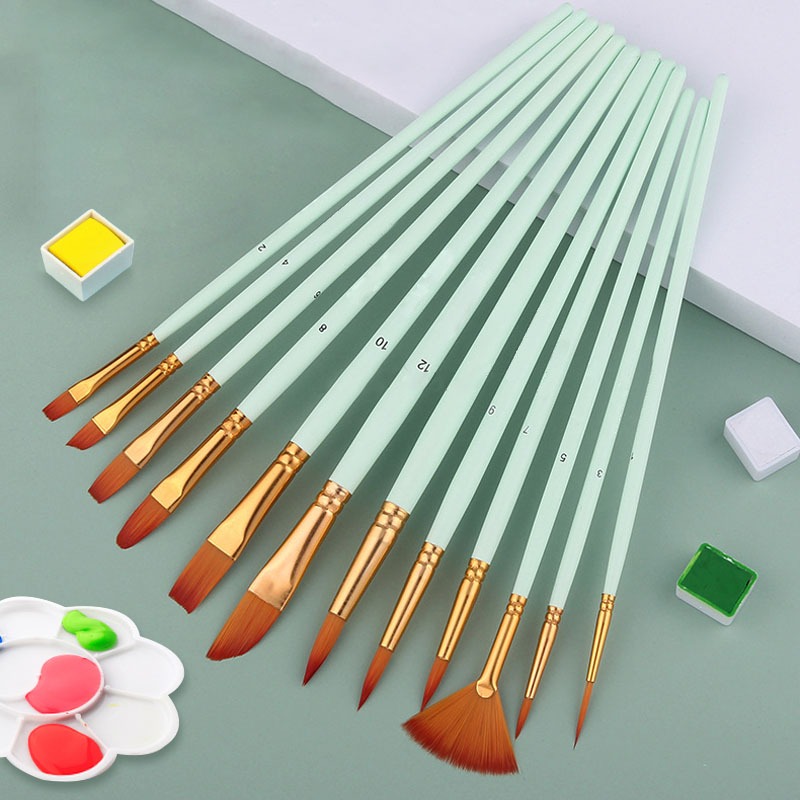 10pcs Paint Brushes Set Watercolor Brush Set Painting Brush Acrylic Oil ...