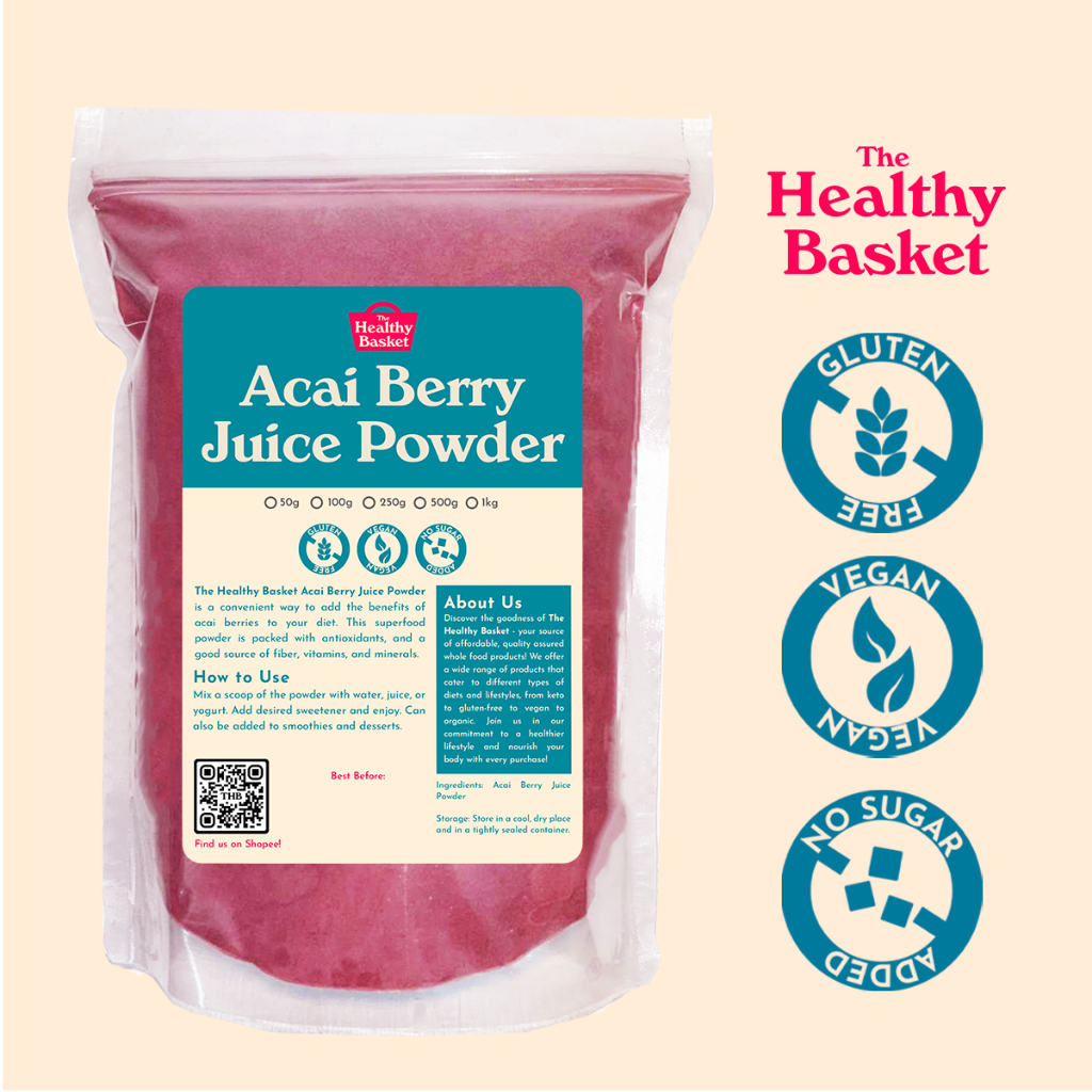 Healthy Basket Acai Berry Juice Powder (250g, 500g & 1kg) | Shopee ...