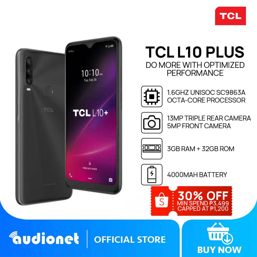 TCL L10 Plus Smartphone | 3GB RAM+32GB ROM | UNISOC SC9863A | 6.22" HD+ Display | 4000mAh ...