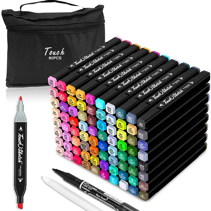 80 color marker Alcohol markers Set Touch Marker Pen Highlighter Pen ...