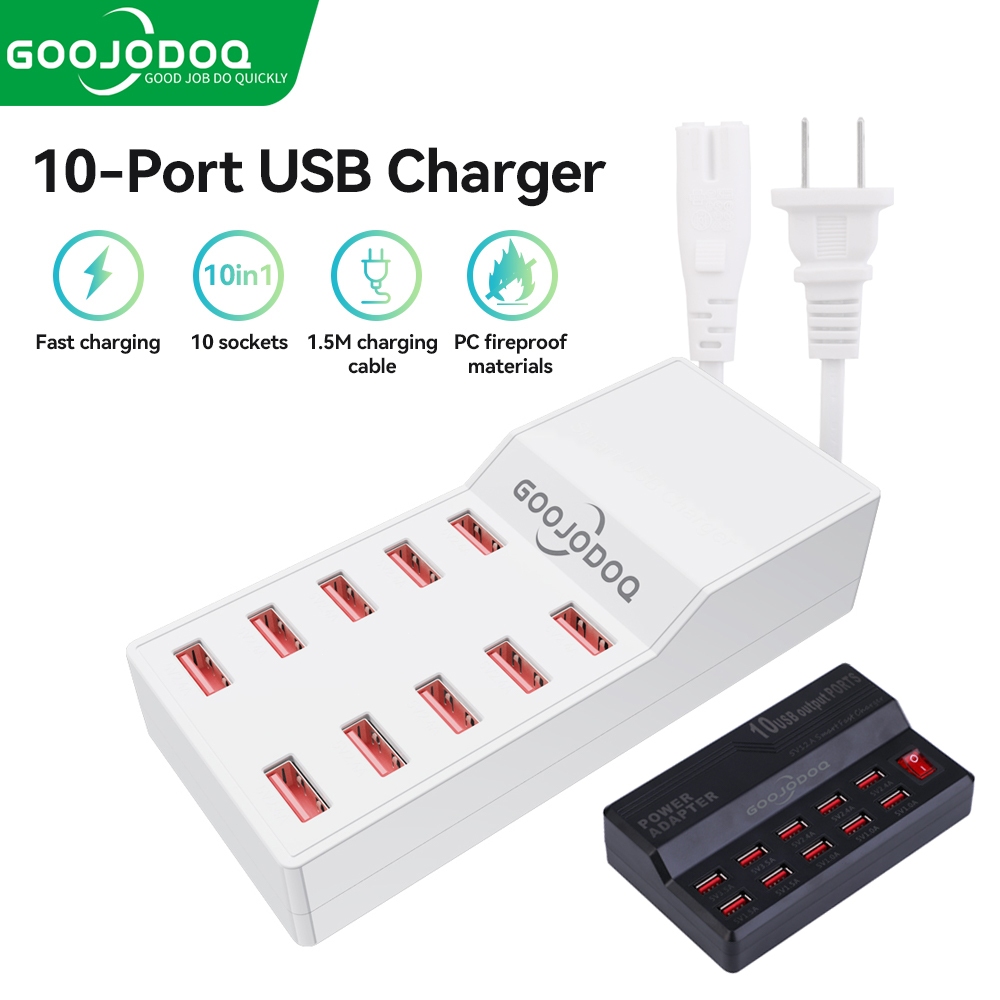 GOOJODOQ Fast PD Charger 60W 10 Ports for iPhone Android Quick USB ...