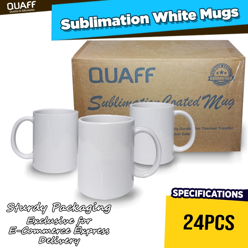 PROMO - 24pcs/box QUAFF Coated Sublimation White Mug 11OZ | Shopee ...