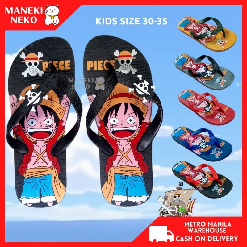【SIZE 24-35】 OnePiece Anime Character Boys Flipflop slippers for Kids ...