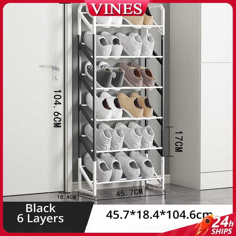 5-Layer / 6-Layer Shoe Rack Multifunctional Plastic Stackable Shoe ...