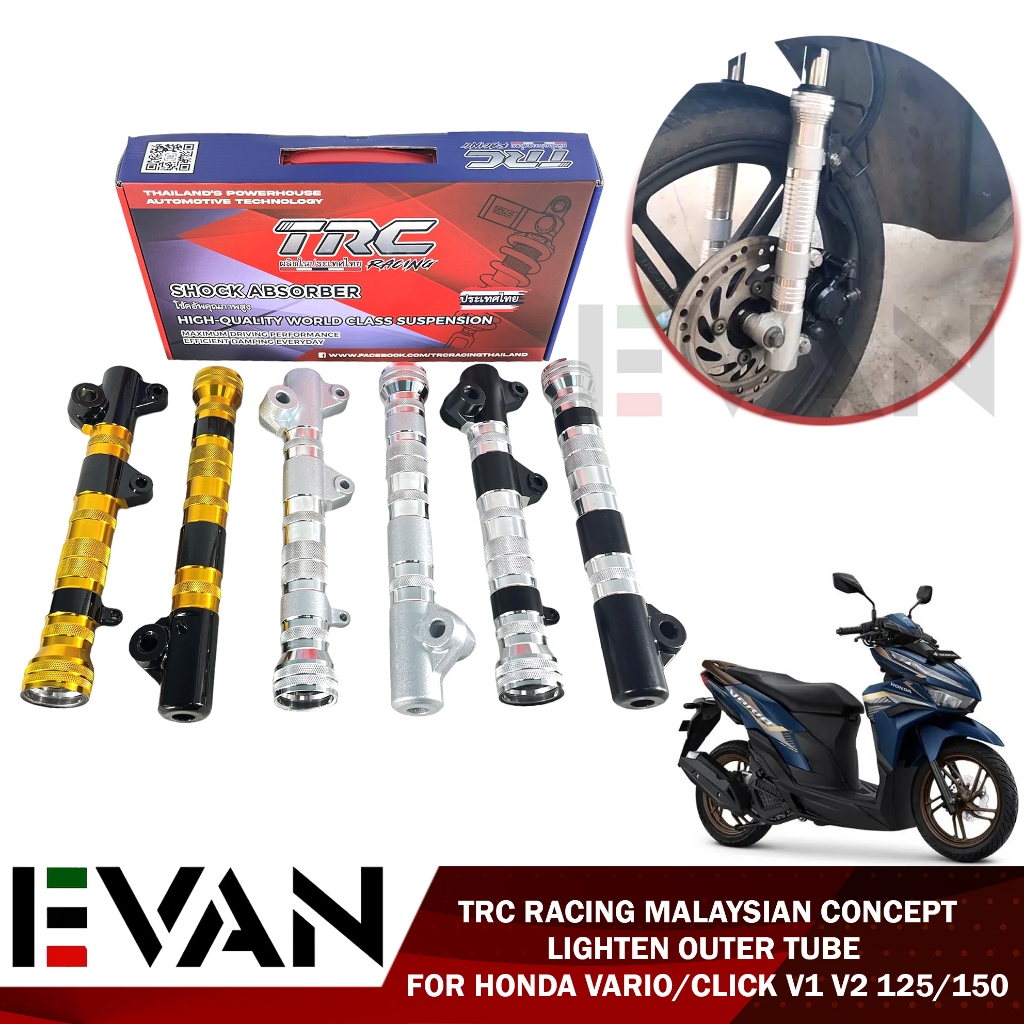 EVAN.PH TRC Lighten Front Shock For Click i125/i150 v1/v2 Chrome Finish | Shopee Philippines