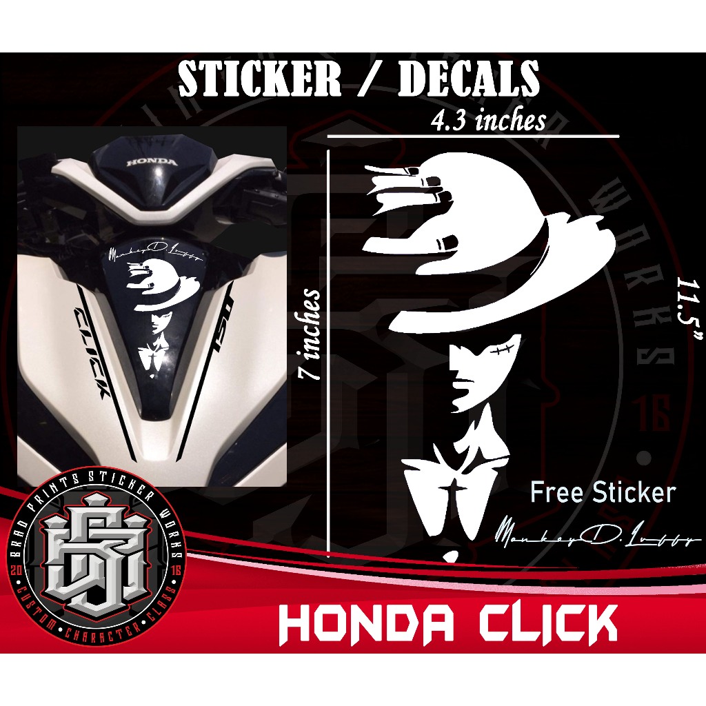 HONDA CLICK STICKER DECALS ONEPIECE ANIME STICKER | Shopee Philippines