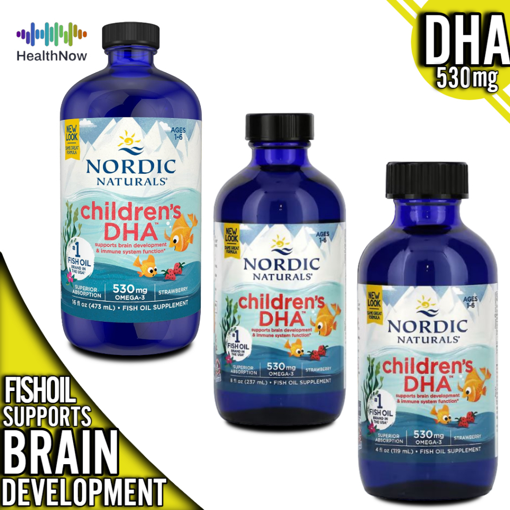 Nordic Naturals, Children's DHA™, Ages 1+, Strawberry, 4 fl oz, 8 fl oz ...
