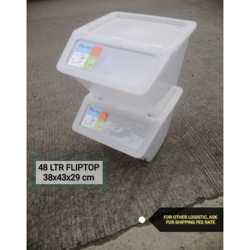Flip top storage box with wheels fliptop box 48liter (for other ...
