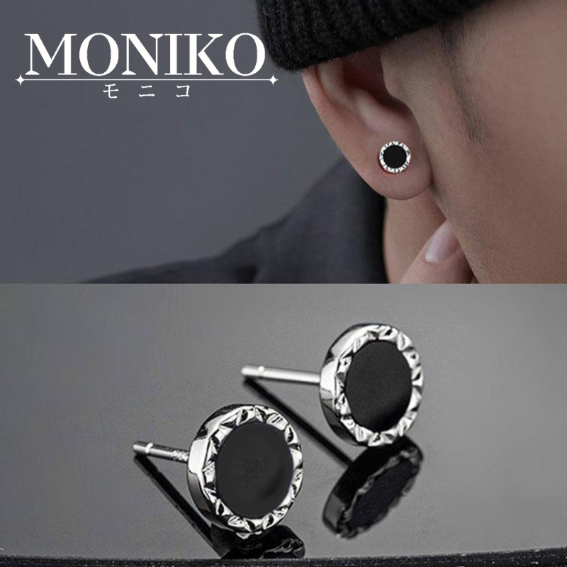 MONIKO Original Design Italy Silver Men's fashion personality pair stud ...