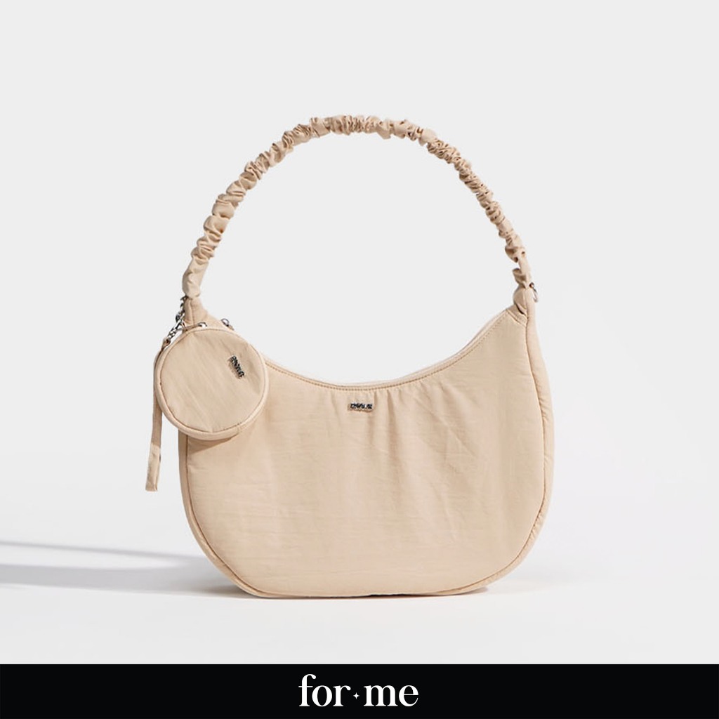 ForMe Nylon Padded Shoulder Bag for Women (Cream) | Shopee Philippines