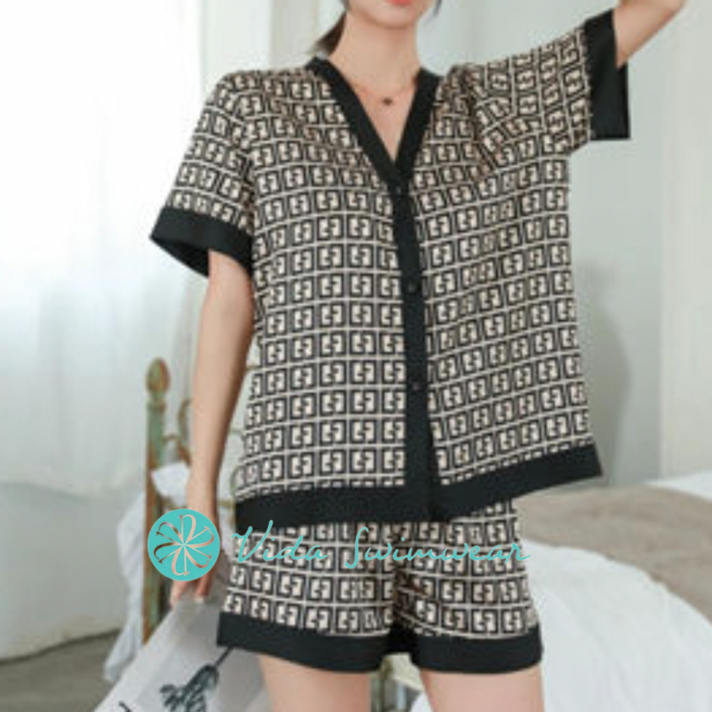 Kimono Silk Pajama Set Sleepwear Lounge Wear | Shopee Philippines