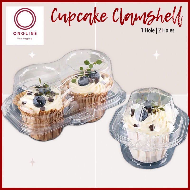 10pcs | 1 & 2-Hole Tall Thick Cupcake Clamshell for Muffins and ...