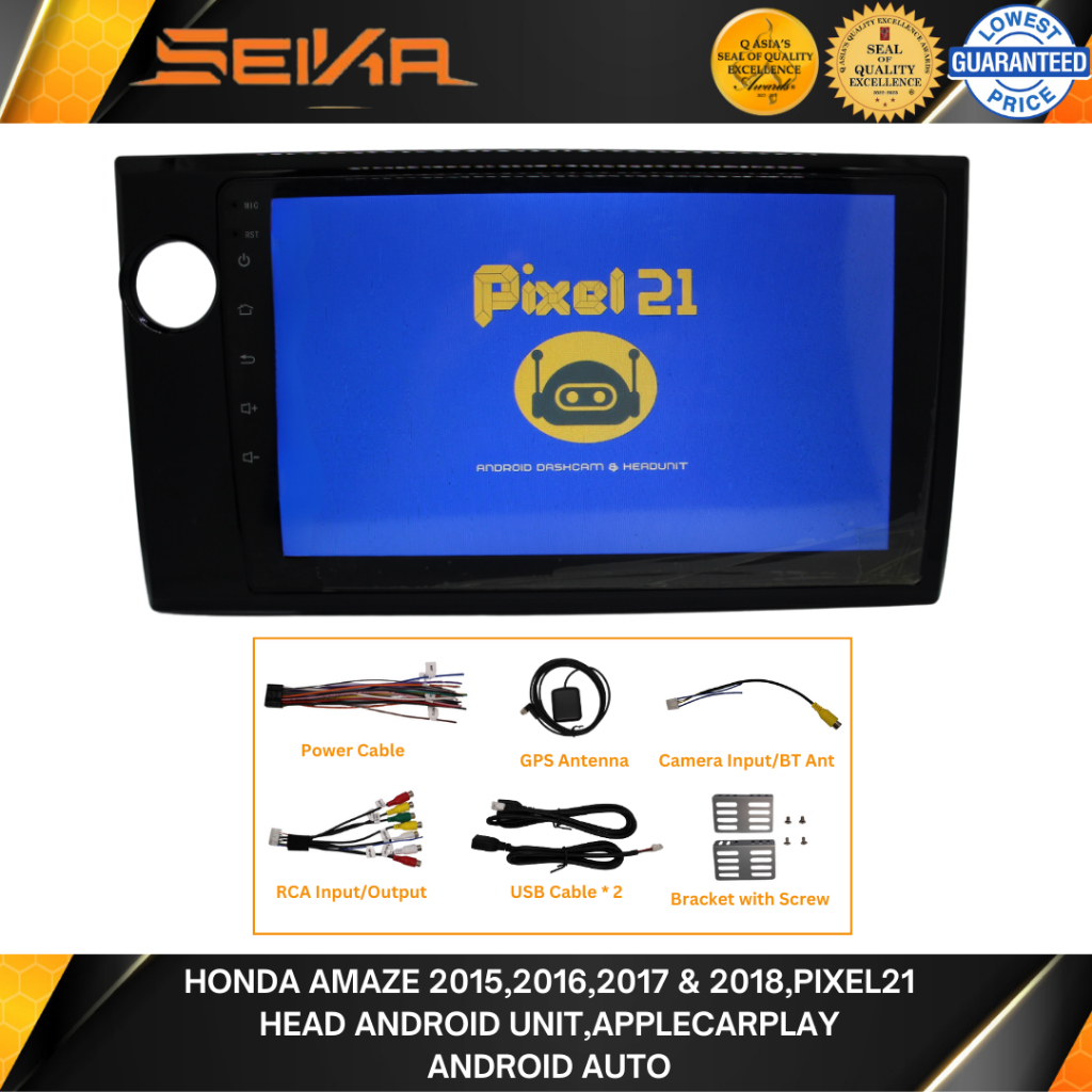 Honda Amaze 2015,2016,2017 & 2018,Pixel21 Android Head Unit ,Apple ...