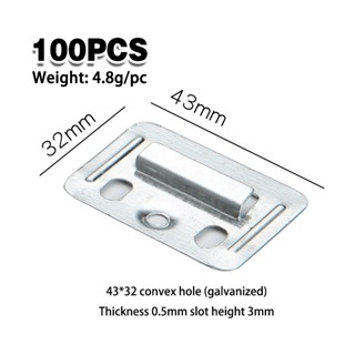 100pcs 43x32mm Wall Cladding Clip Metal PVC Wall Panel Clip WPC Wall ...