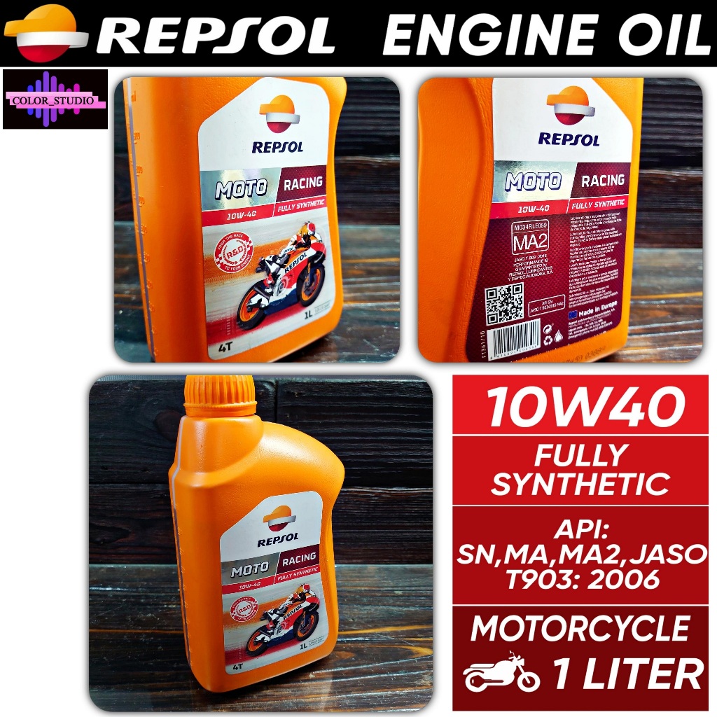REPSOL Moto Racing 4T 10W40 1L / 1000ML Engine Oil Motorcycle - COD ...