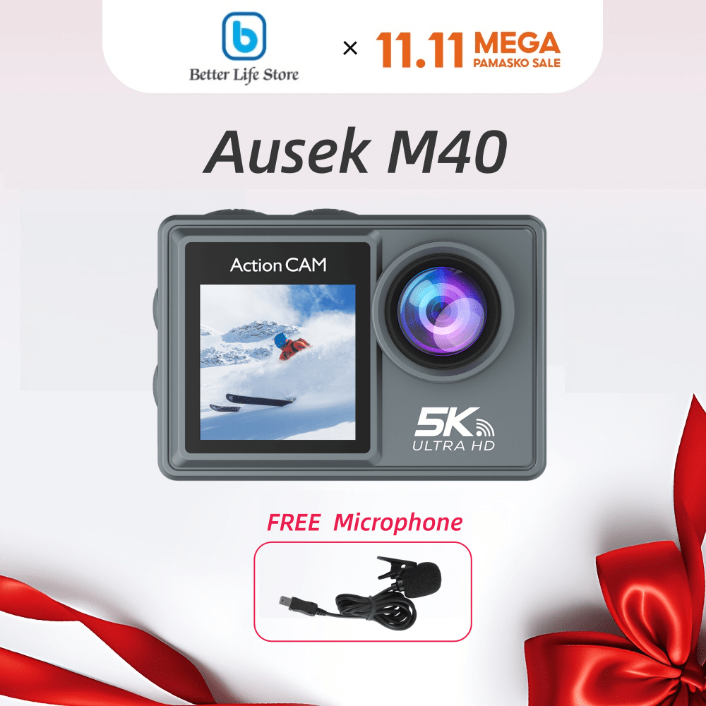 Ausek 5k 4k 60 fps action camera IPS Dual Color Screen WiFi EIS ...