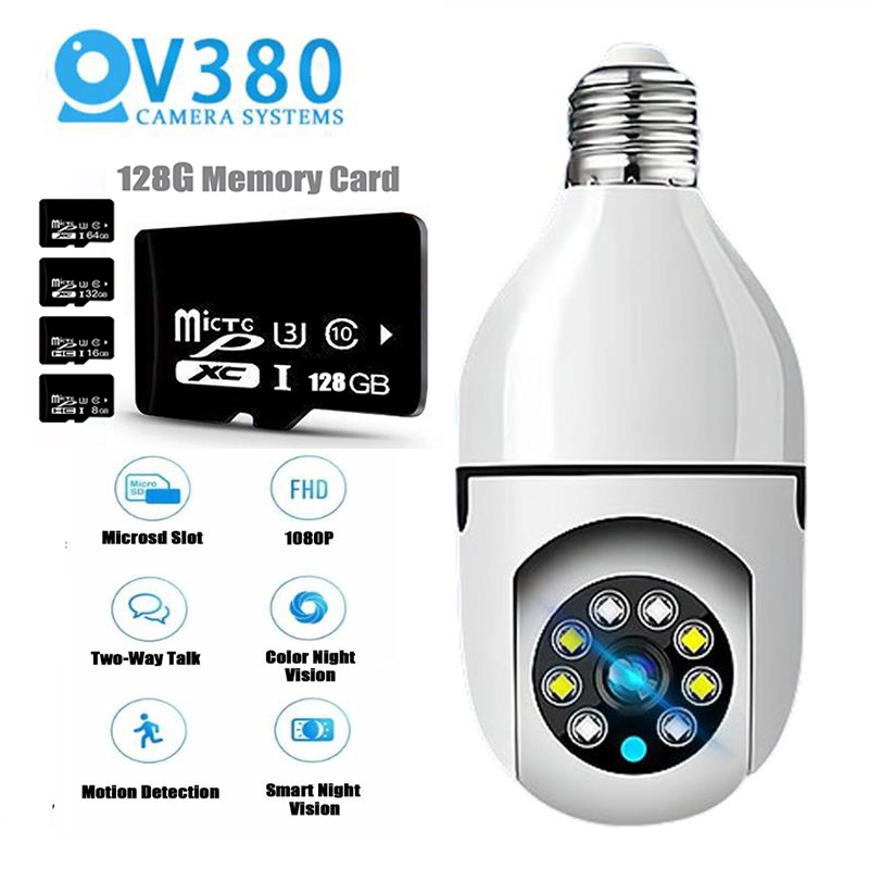 ANSEN CCTV Bulb Camera WiFi Connect to Cellphon with Voice Wireless ...