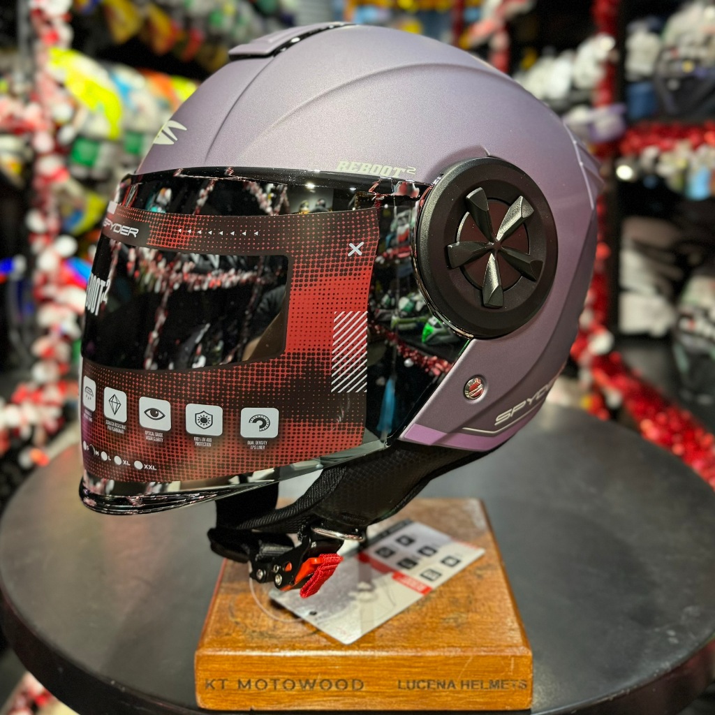 Spyder Helmet Reboot 2 V2 Half Face Single Visor w/ Free Extra Clear ...