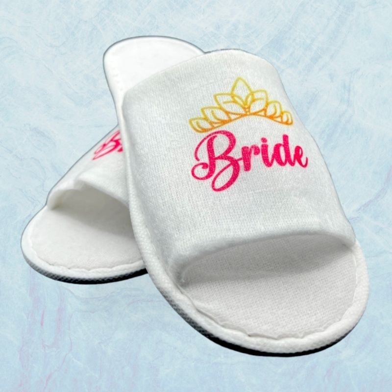 Bride Open Toe Crown Fixed Design - Disposable Wedding Slippers Hotel ...
