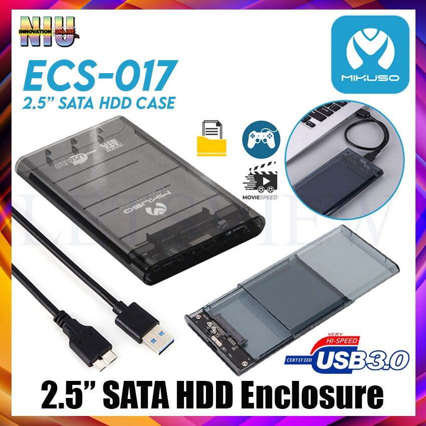 MIKUSO ECS-017 2.5'' SATA HDD Enclosure Case USB 3.0 To SATA HDD Hard ...