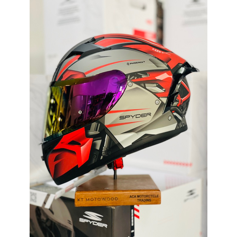 Spyder Phoenix + Strada Fullface Helmet w/ (Free Clear Visor) | Shopee ...