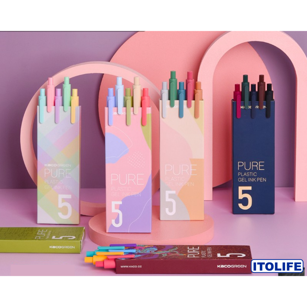 KACO Pure Color Retro Gel Pen 0.5mm 5 Colors Set | Shopee Philippines