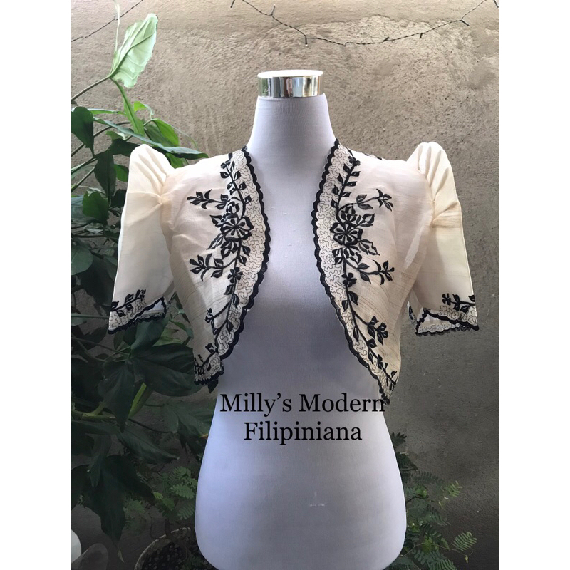 Modern Filipiniana black embroidery / Mestiza bolero sleeve best seller ...