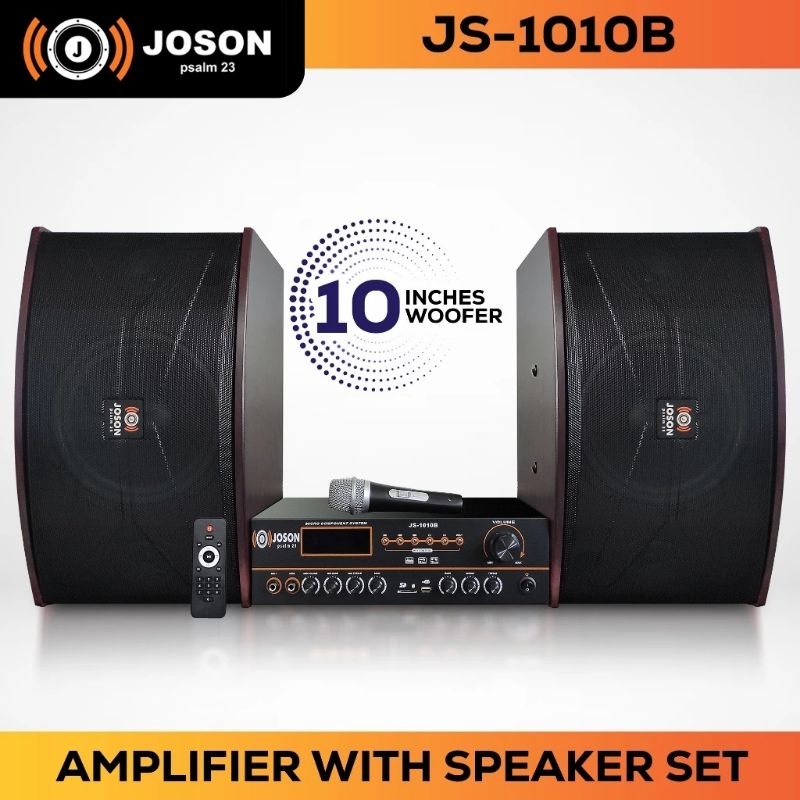 Joson 1010B Speaker Set (1 Paired 10 Inches Speaker, 1Amplifier ...