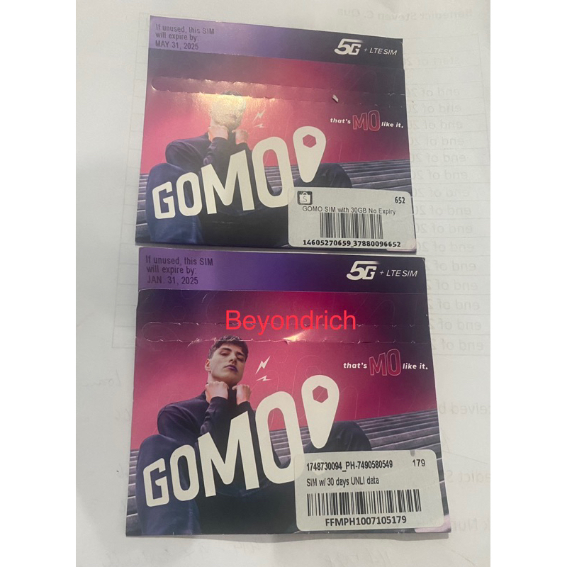 Gomo Sim Loaded with 30g load no expiry/ unlimited for 30 days | Shopee Philippines