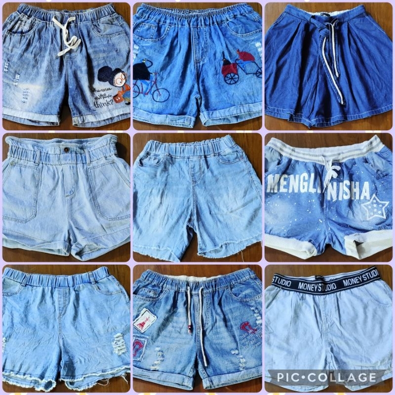 GARTERIZED DENIM SHORTS: High & Semi Highwaist sizes 21-33" ONLY (GM2 ...
