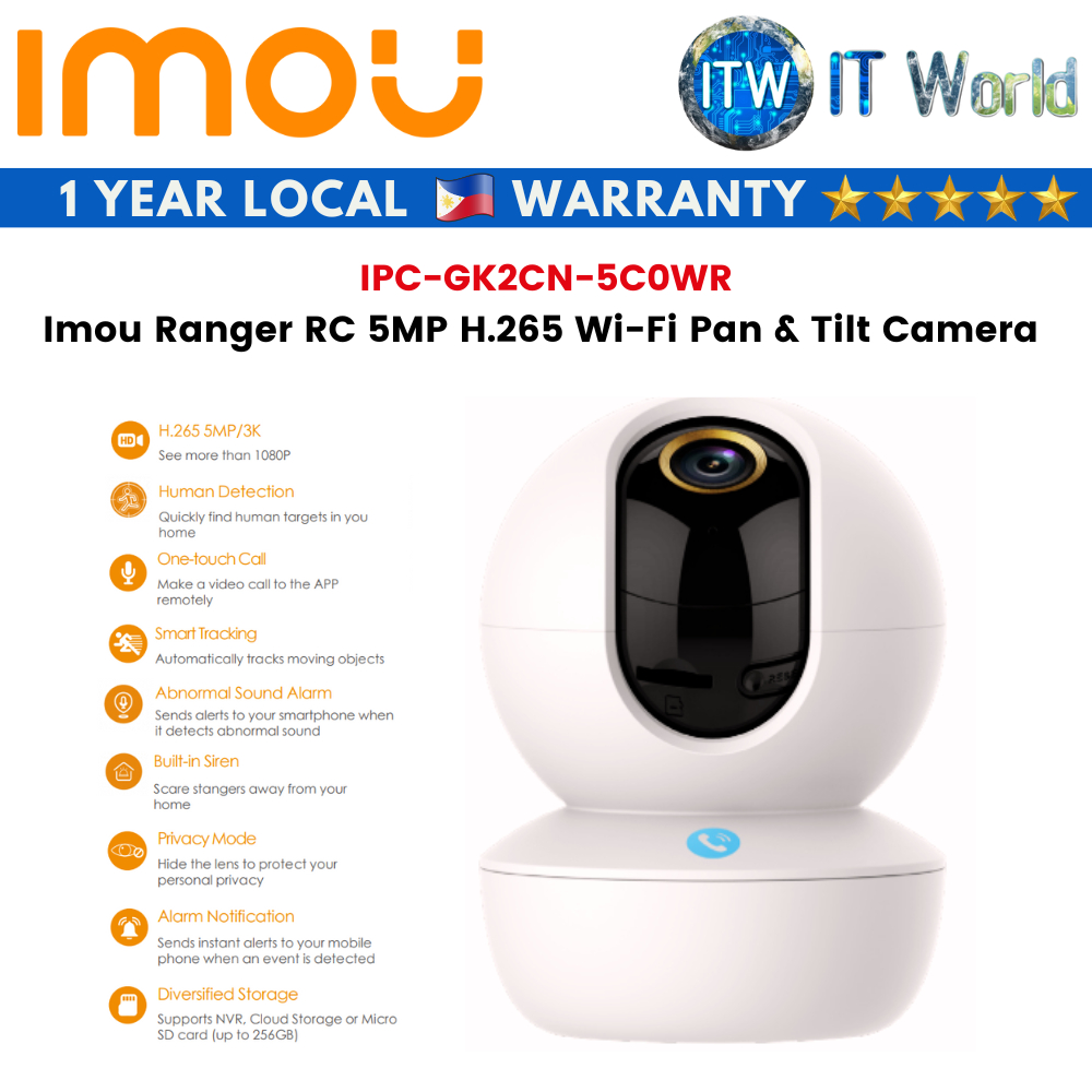 Itw | Imou Ranger RC 5MP H.265 Wi-Fi Pan & Tilt Camera | Shopee Philippines