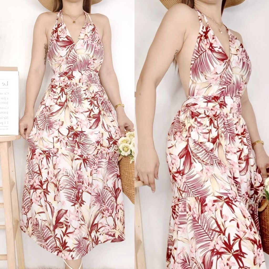 FASHION VERONICA FLORAL Prind Maxi/Long Dress | Shopee Philippines