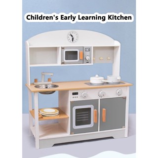 Wooden Japanese White Kitchen Dress up Game Cooking Children's play ...