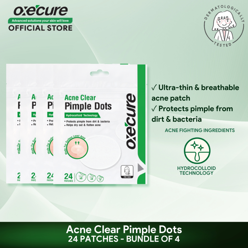 OXECURE Acne Clear Pimple Dots (24 patches) Bundle of 4 | Shopee ...