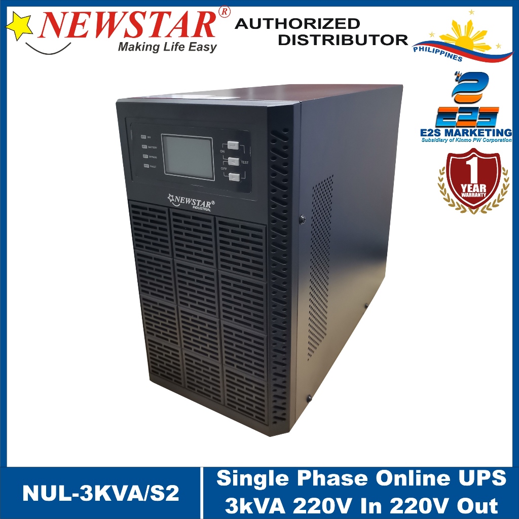 Newstar UPS NUL-3KVA/S2 Online Uninterrupted Power Supply 3KVA 220V ...