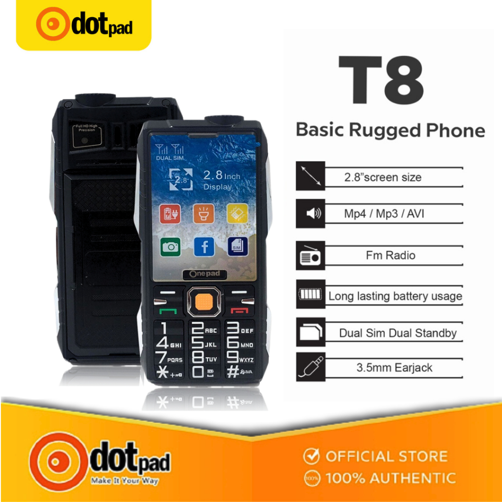 DP ONEPAD T8 4G LTE MOBILE BASIC KEYPAD CELLPHONE MILITARY PHONE WITH ...