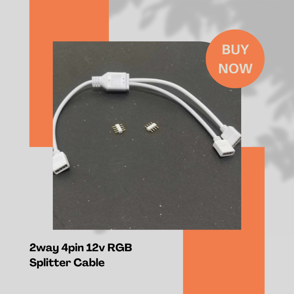 RGB splitter cable 4 pin 12v Black White 1 to 4/3/2 way | Shopee ...