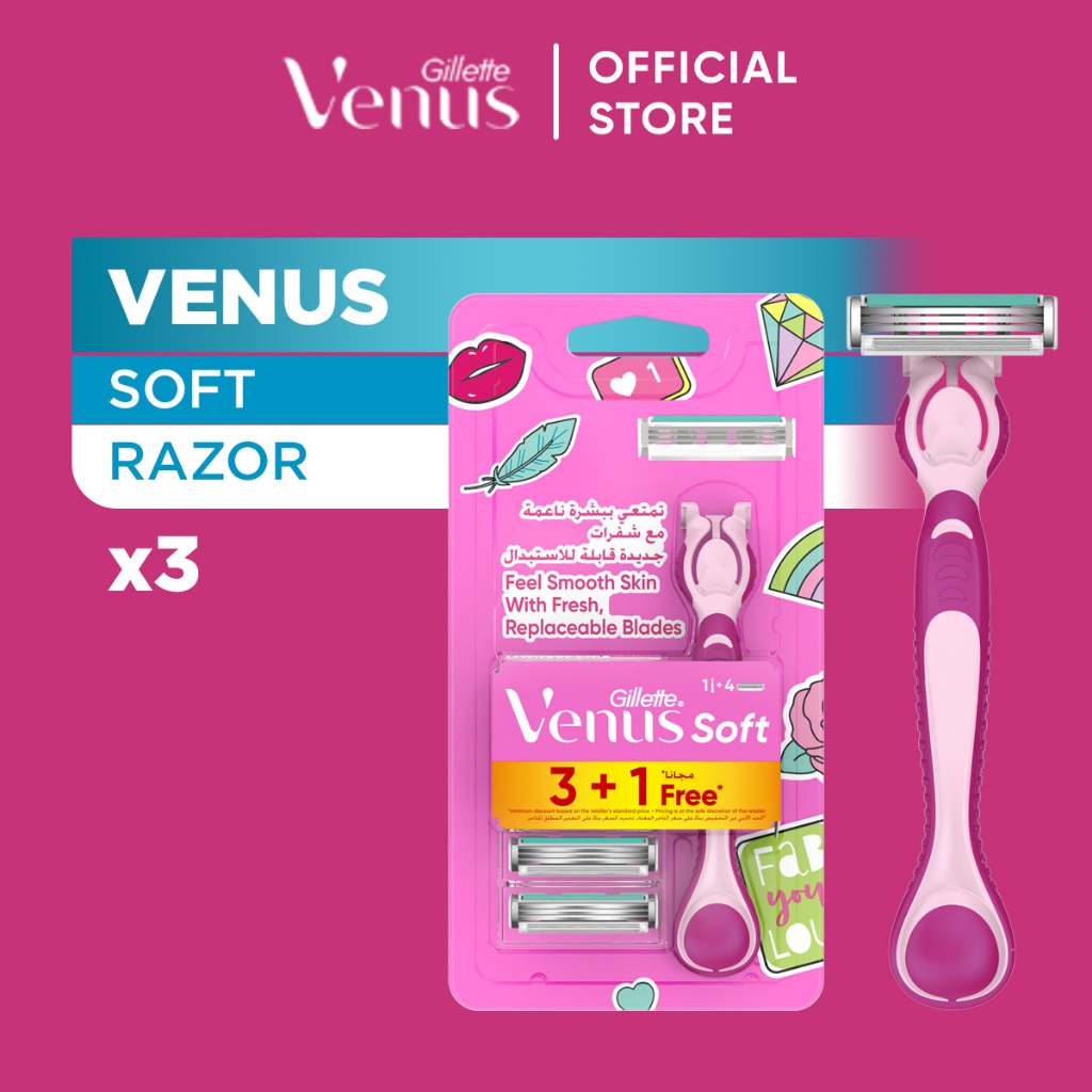 Gillette Venus Soft Razor 4 UP | Shopee Philippines
