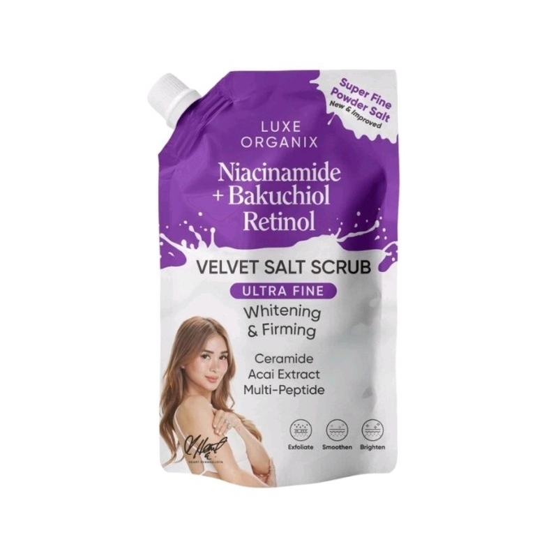 300 grams Niacinamide + Bakuchiol Retinol velvet salt scrub Luxe ...