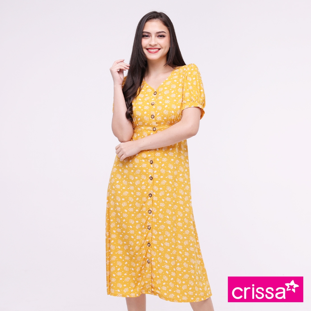 Crissa Woven Printed Rayon Short Sleeves Dress CSDT18-0128 | Shopee ...