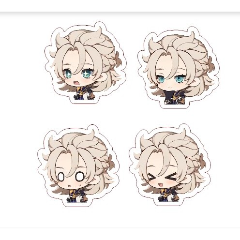 4pcs/order Genshin Impact Albedo Set C Emoji Waterproof Stickers Matte ...