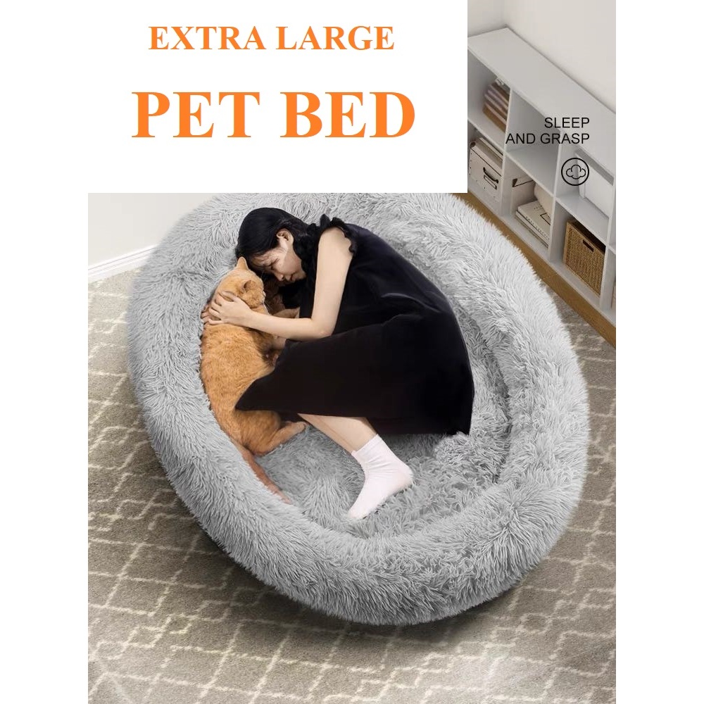 Plush Super Soft Dog Bed Dog Cat Washable Plush Pet Bed Deep Sleep Dog ...
